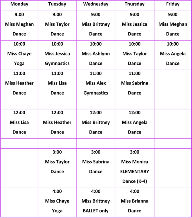 Register for Classes - Webby Dance Company Chino